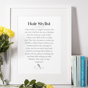 Hair Stylist Definition Printable | Hair Salon Print | Hair Studio Wall ...