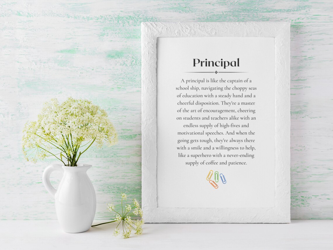 Principal Definition Printable School Principal Print Principal ...