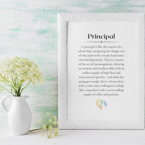 Principal Definition Printable | School Principal Print | Principal ...