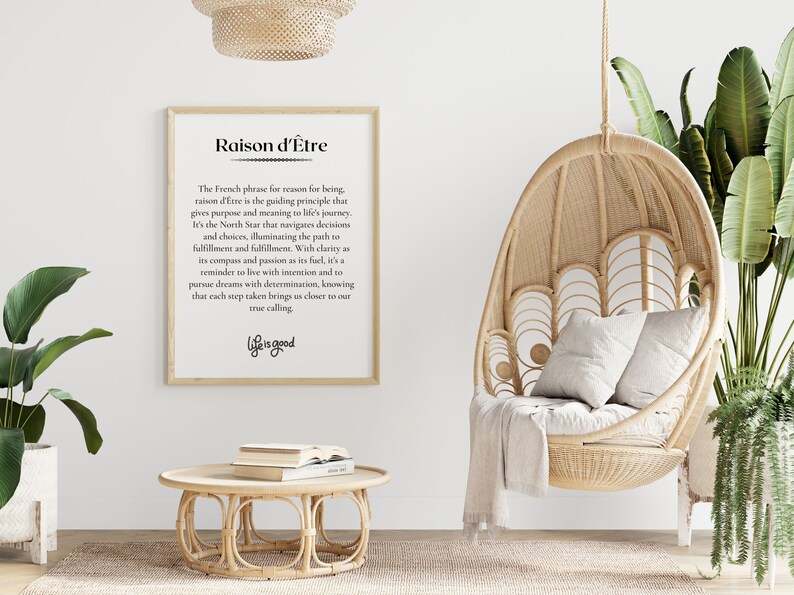 Raison D'Être Definition Printable, French Art, Office Decor ...