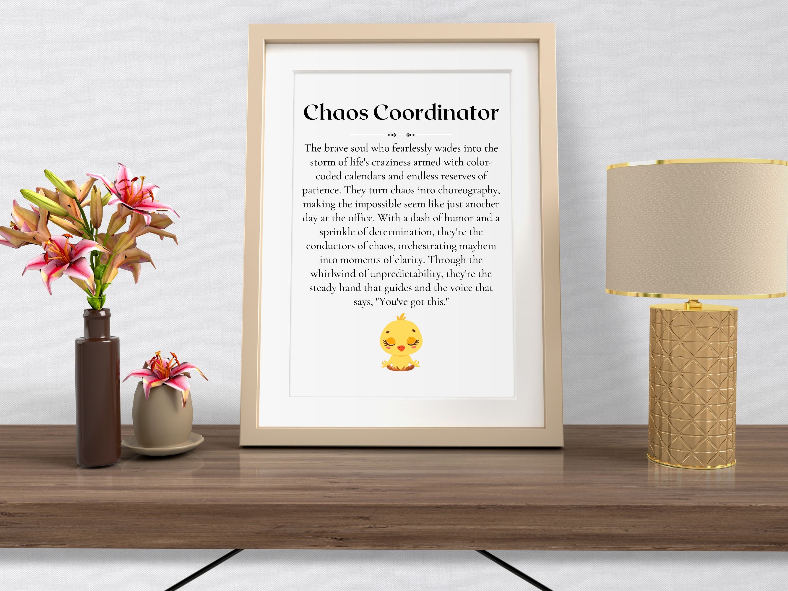 Chaos Coordinator Definition Printable - Stylish Typography Wall Art ...