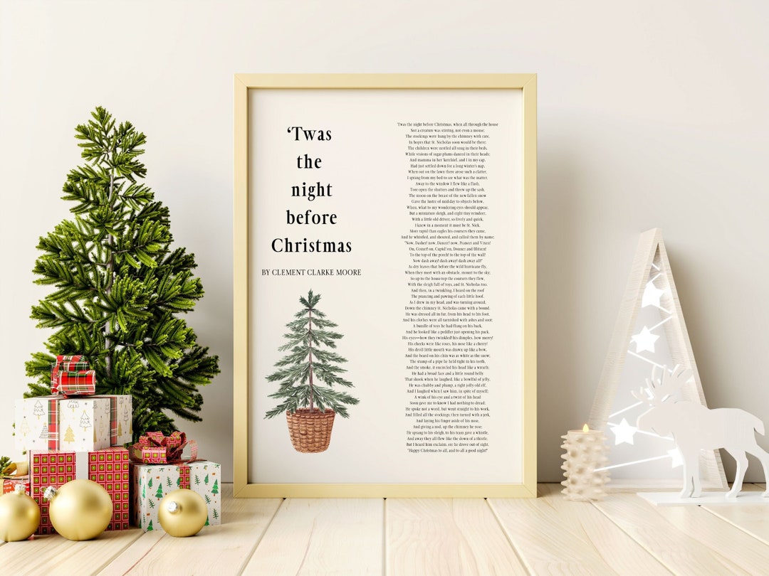 Twas the Night Before Christmas Poem Printable, Timeless Gift for the ...
