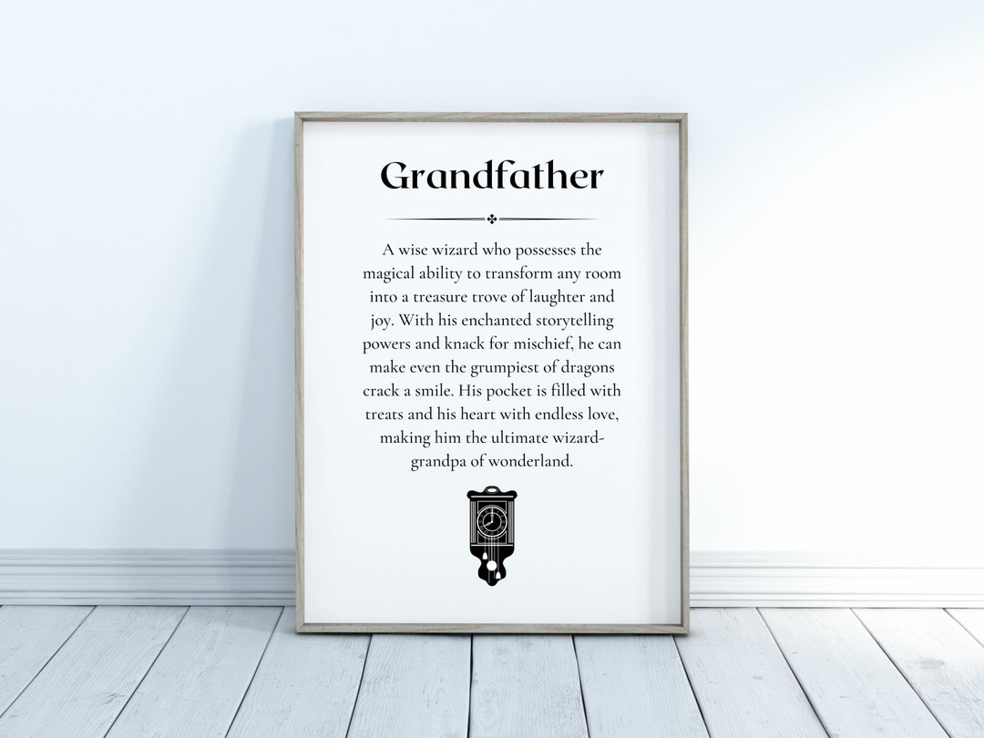 Grandfather Definition Printable | Grandpa Printable | Grandfather Gift ...