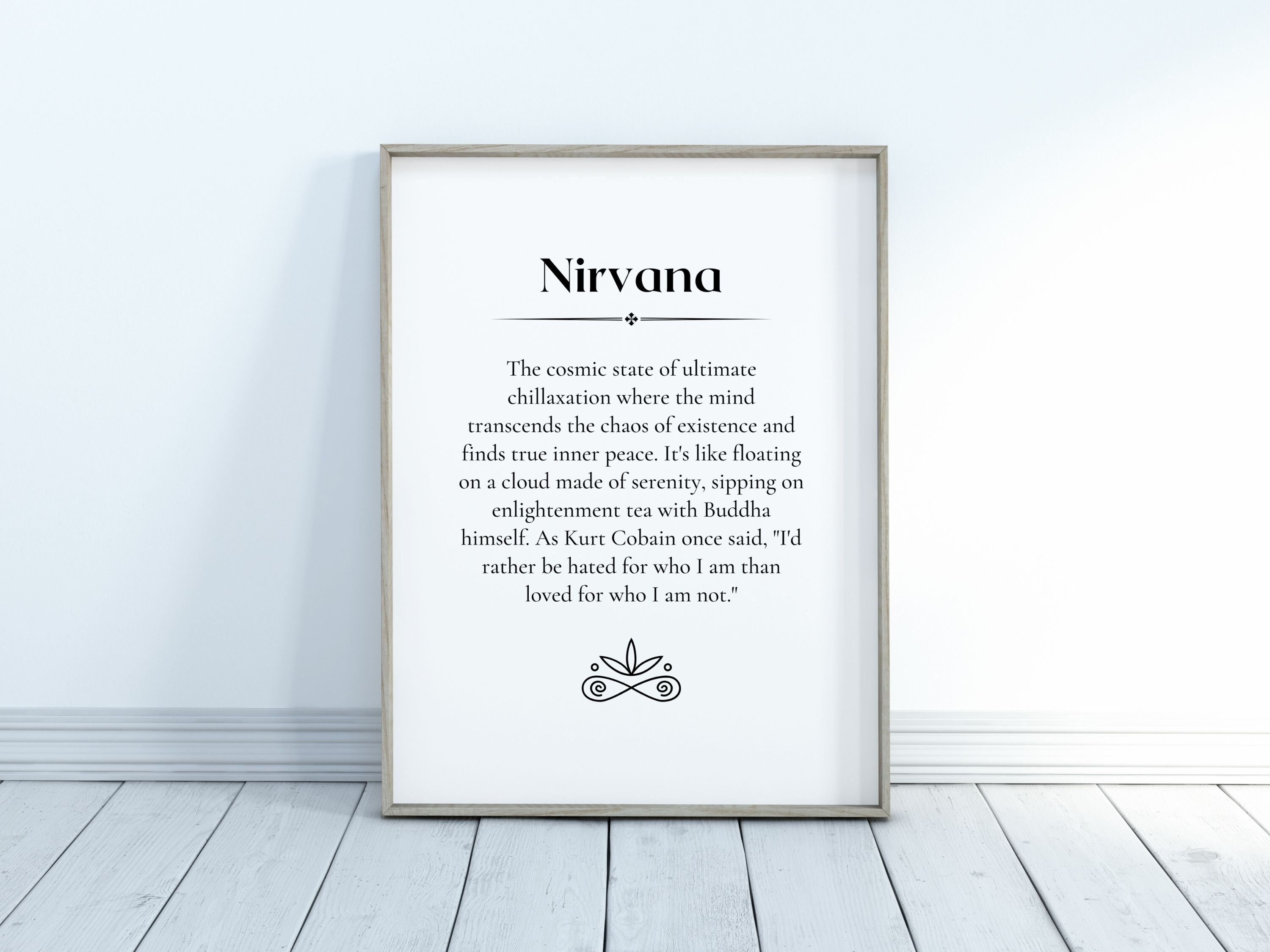 Nirvana Definition Printable Zen Wall Art Poster Mindfulness Gift Calming Decor Spiritual Quote ...