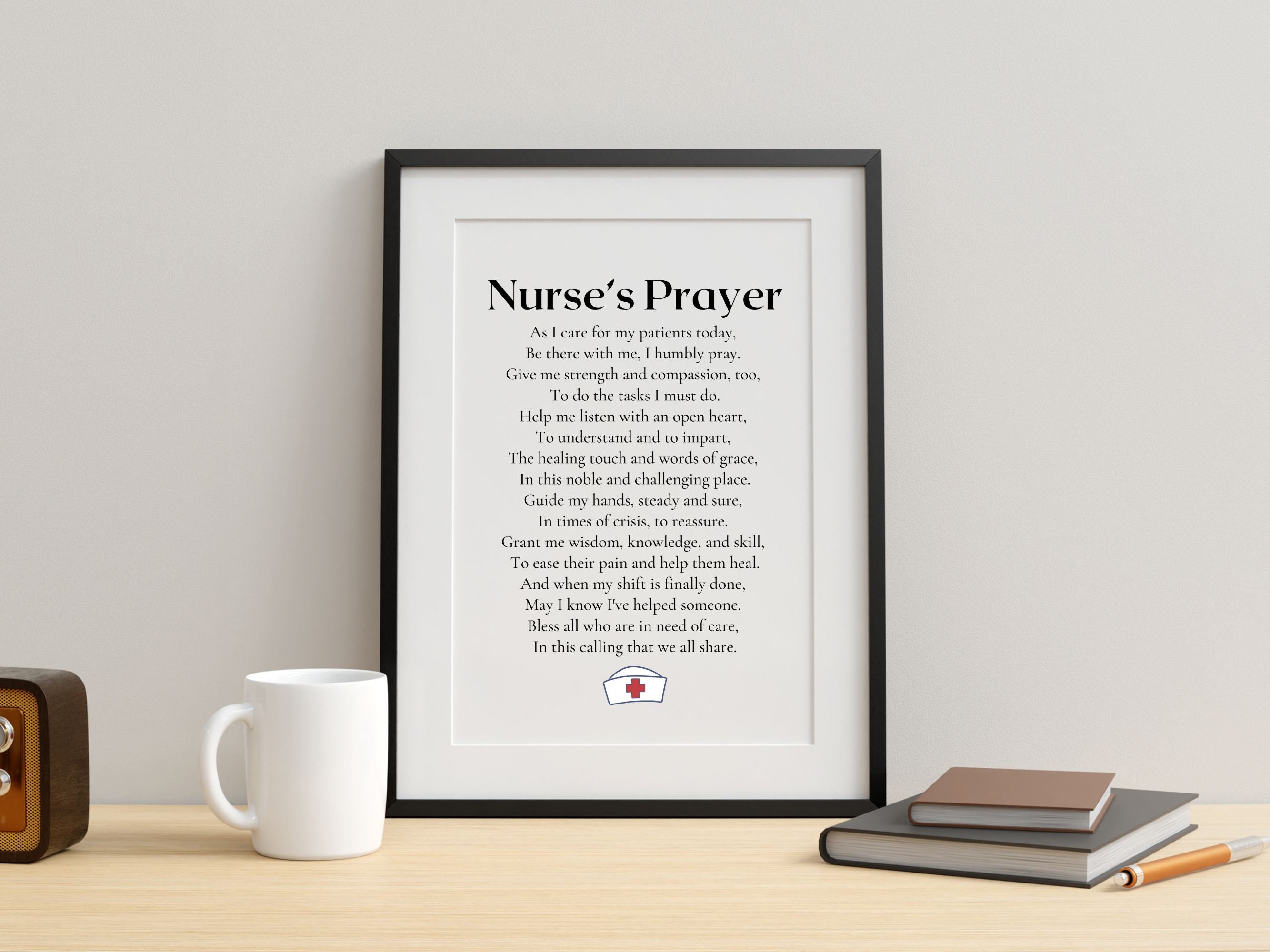 Nurse's Prayer Printable for Stylish Healthcare Decor and Thoughtful ...