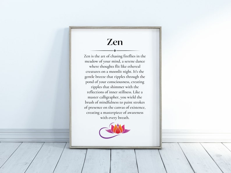 Zen Definition Printable - Zen Defined - Wall Art for Serenity and ...