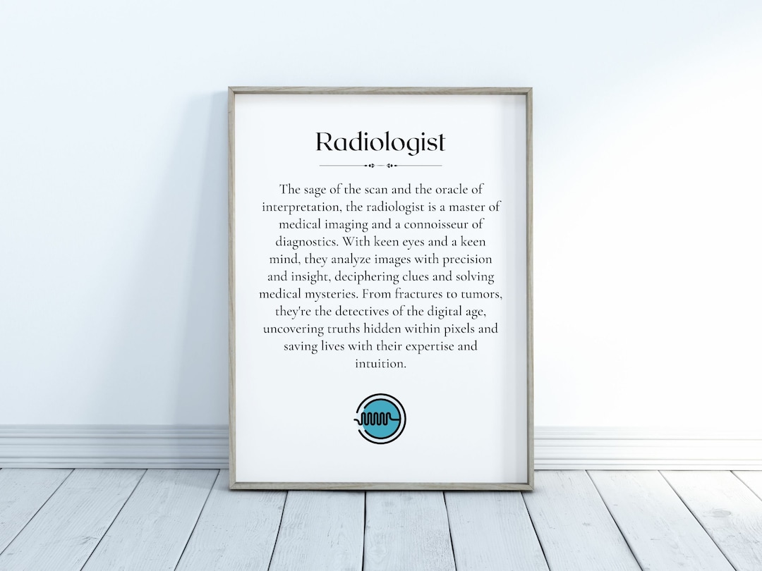 Radiologist Definition Wall Art, Medical Office Decor, Radiology ...