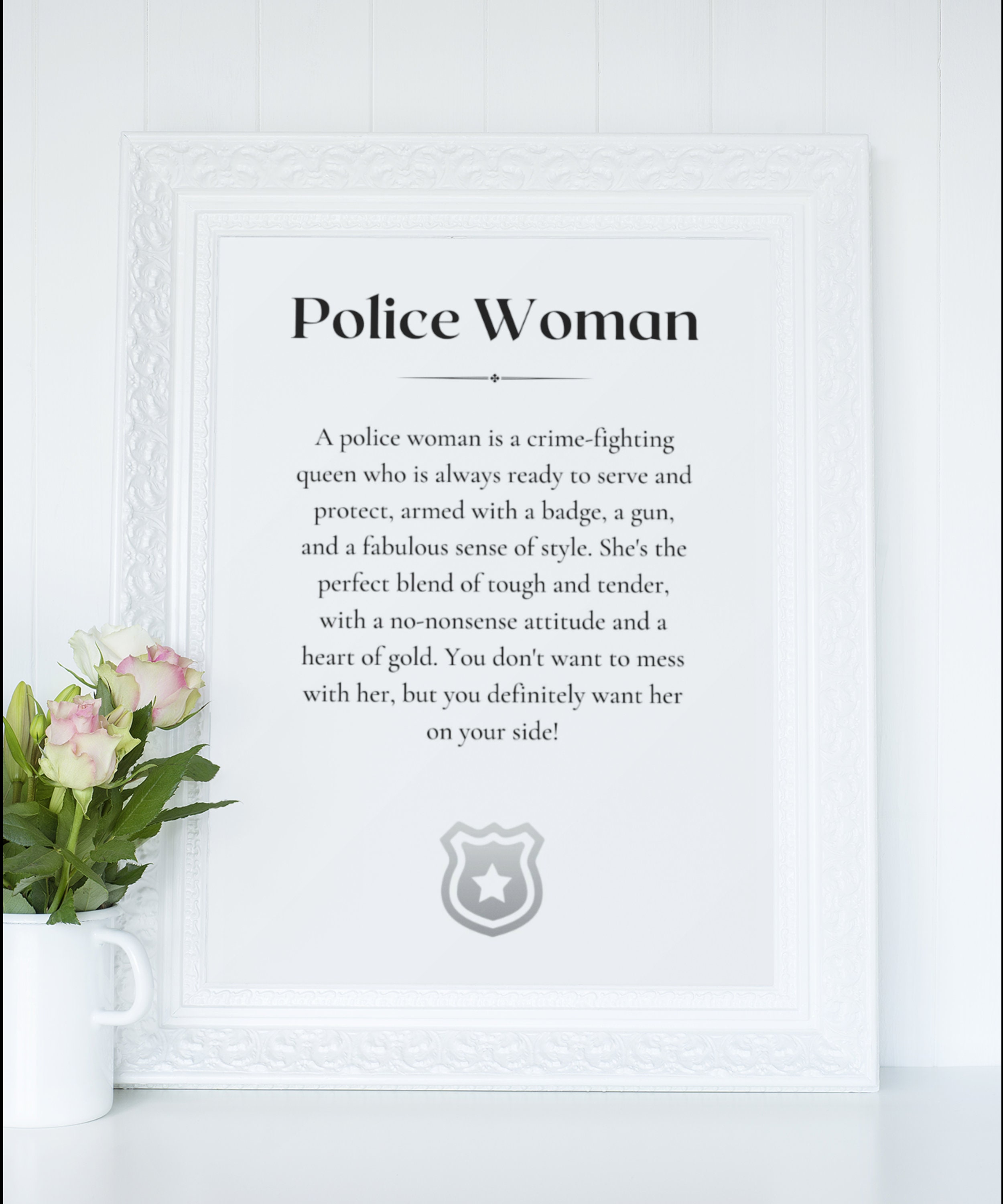 Police Woman Definition Printable | Gift for Police Woman | Police Gift ...