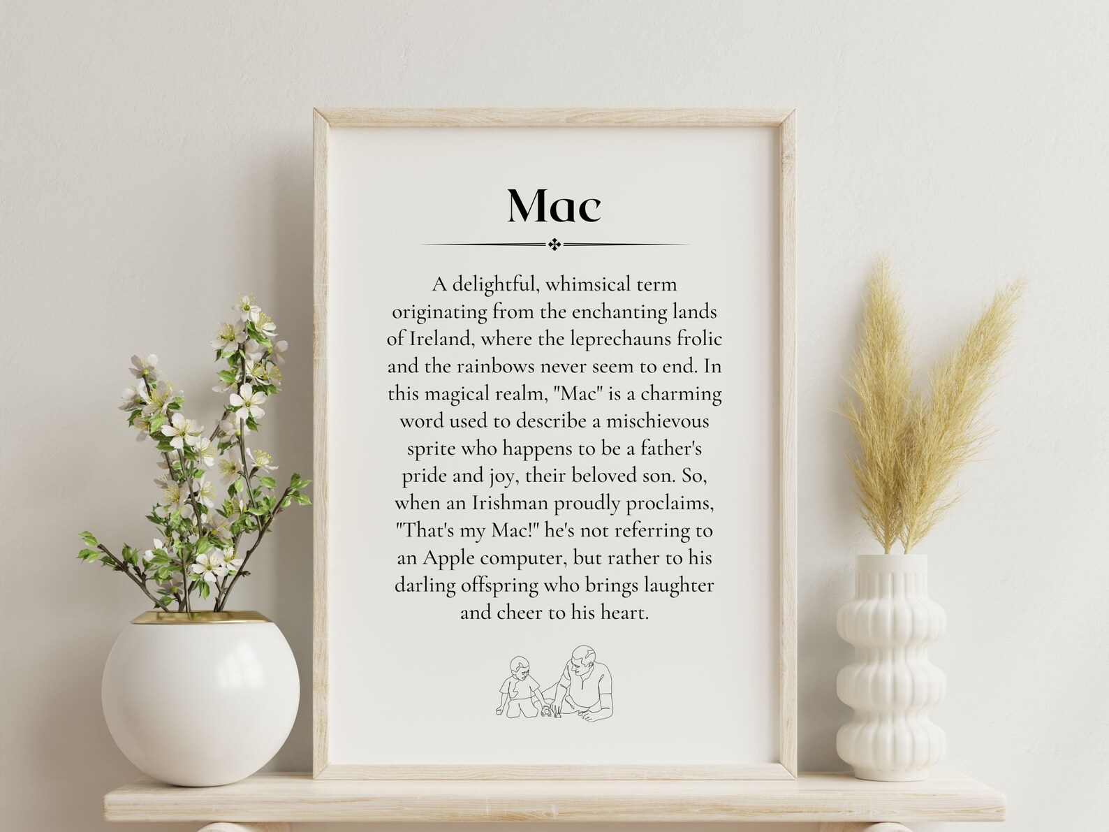 Mac Definition Printable |mac (irish for Son) Wall Art Decor ...