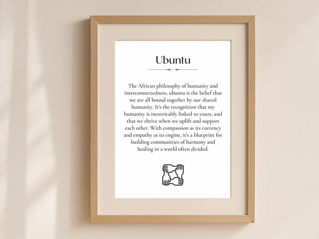 Ubuntu Definition Wall Art, African Philosophy Printable ...