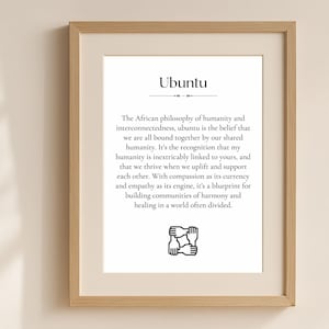 Ubuntu Definition Wall Art, African Philosophy Printable ...