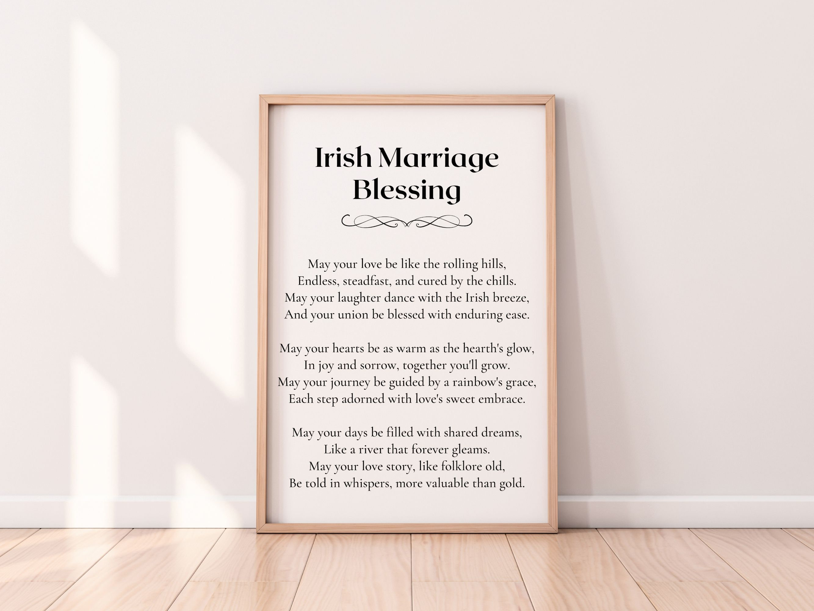 Irish Marriage Blessing Printable Art, Digital Download for Lovebirds ...