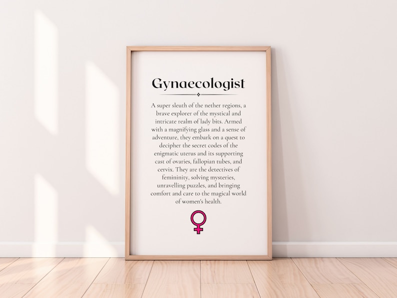 Gynaecologist Definition Printable | Feminine Health Art | Obstetrics ...