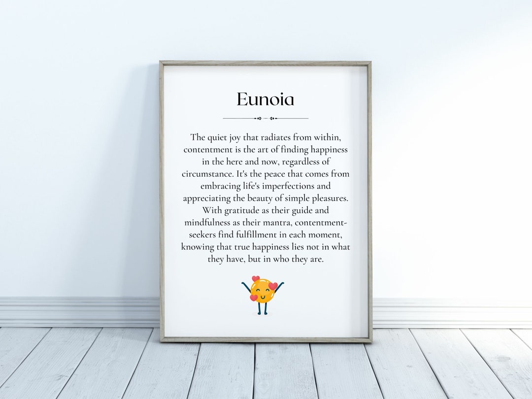 Eunoia Definition Printable Wall Art, Inspirational Decor Digital ...