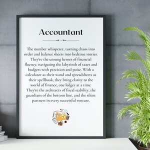 Accountant Definition Printable Wall Art - Office Decor Gift for ...