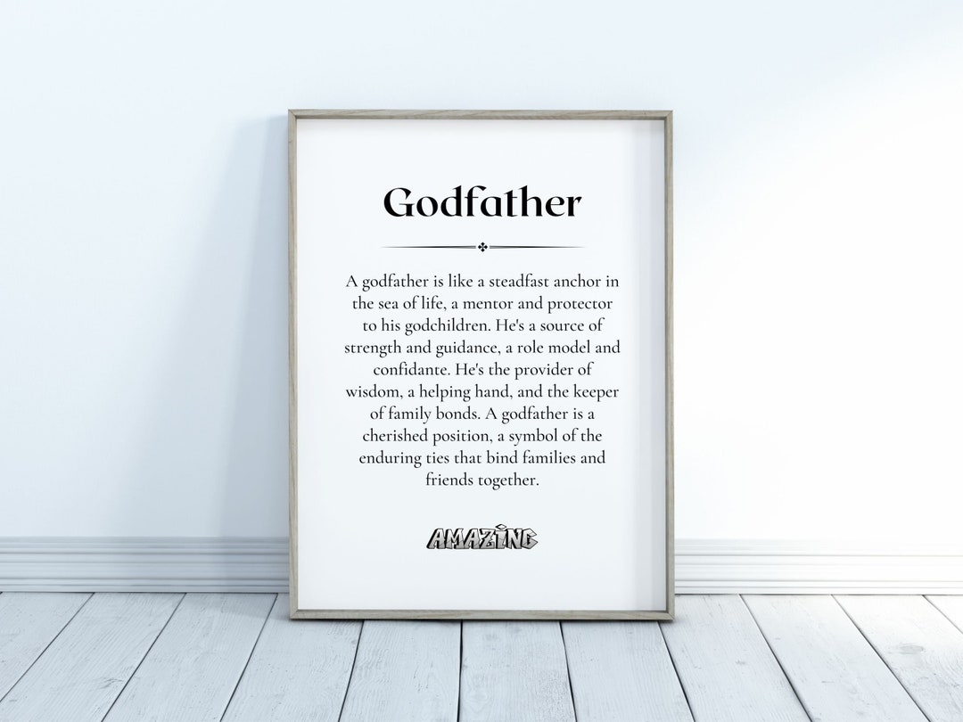 Special Godfather Definition Print | Heartfelt Wall Art | Instant ...