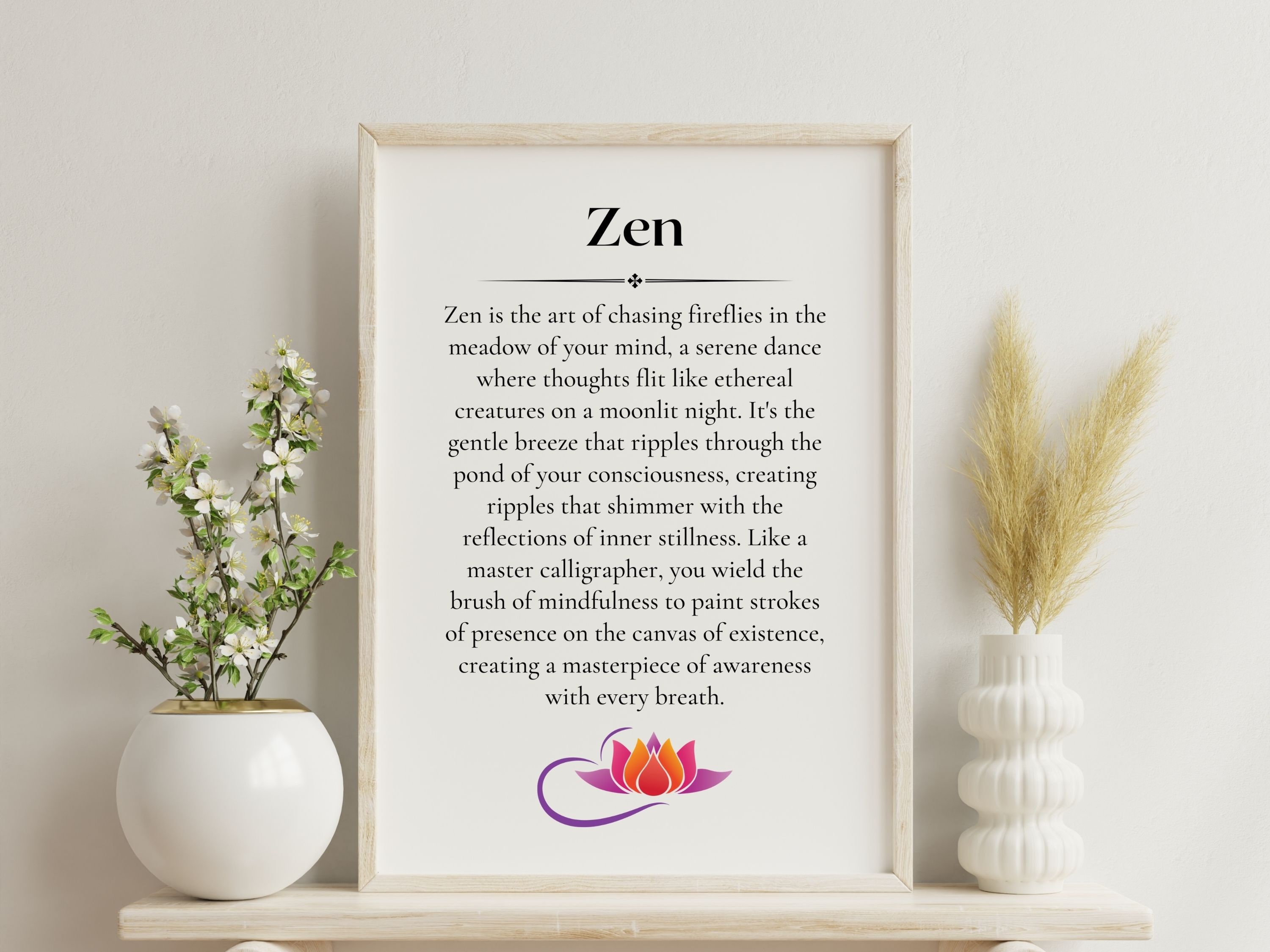 Zen Definition Printable Zen Defined Wall Art for Serenity - Etsy