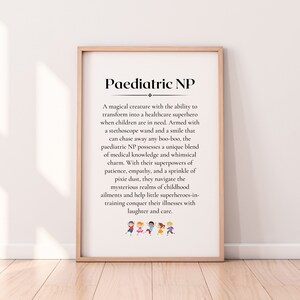 Paediatric NP Definition Printable | Gift for Nurse Practitioners ...