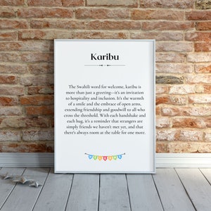 Karibu Digital Download | Swahili Welcome Art | Instant Home Decor ...