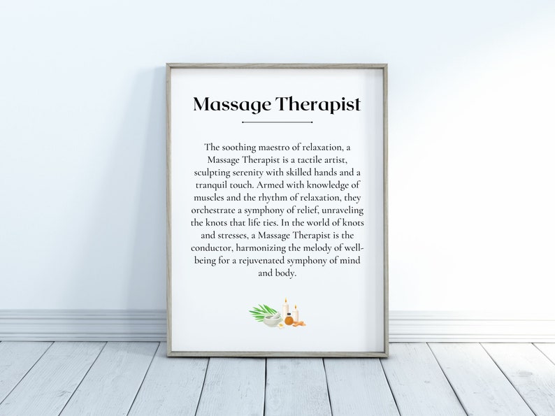 Massage Therapist Definition Printable Art, Digital Download for ...