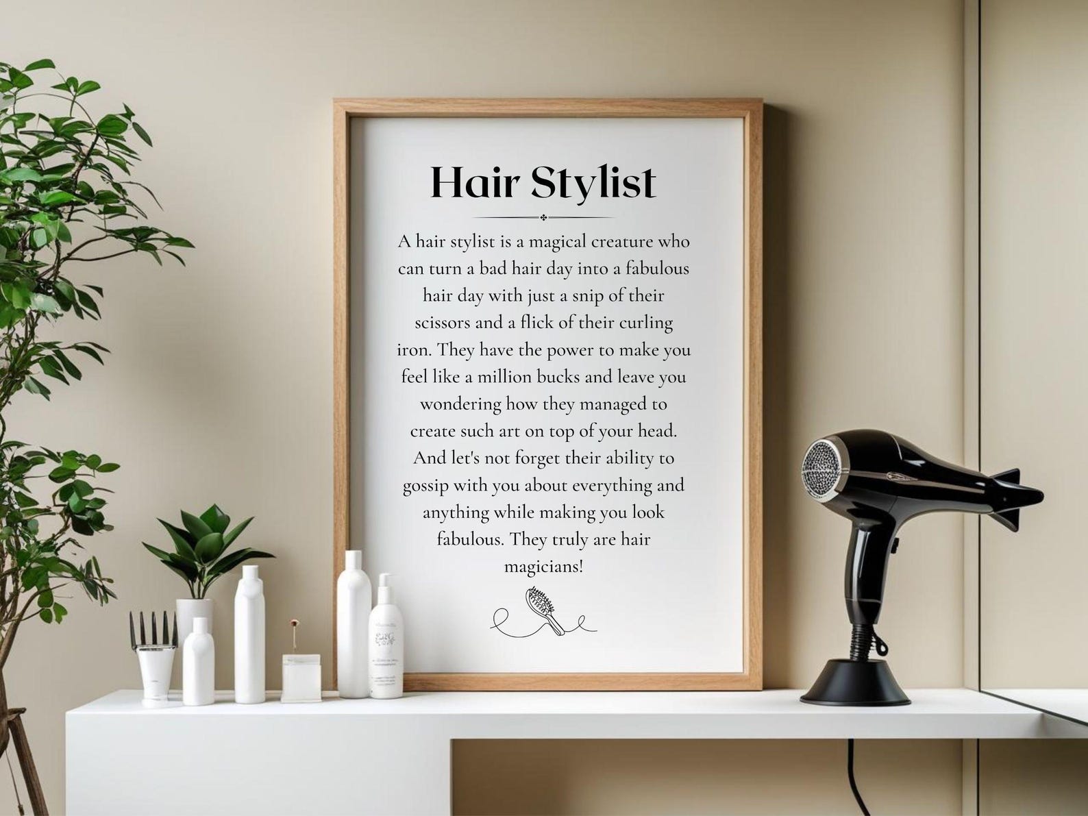 Hair Stylist Definition Print, Hairdresser Gift for Women, Cosmetology ...