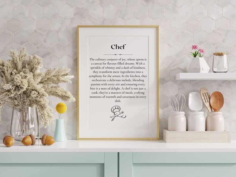 Chef Definition Printable - Perfect Gift for Culinary Enthusiasts ...
