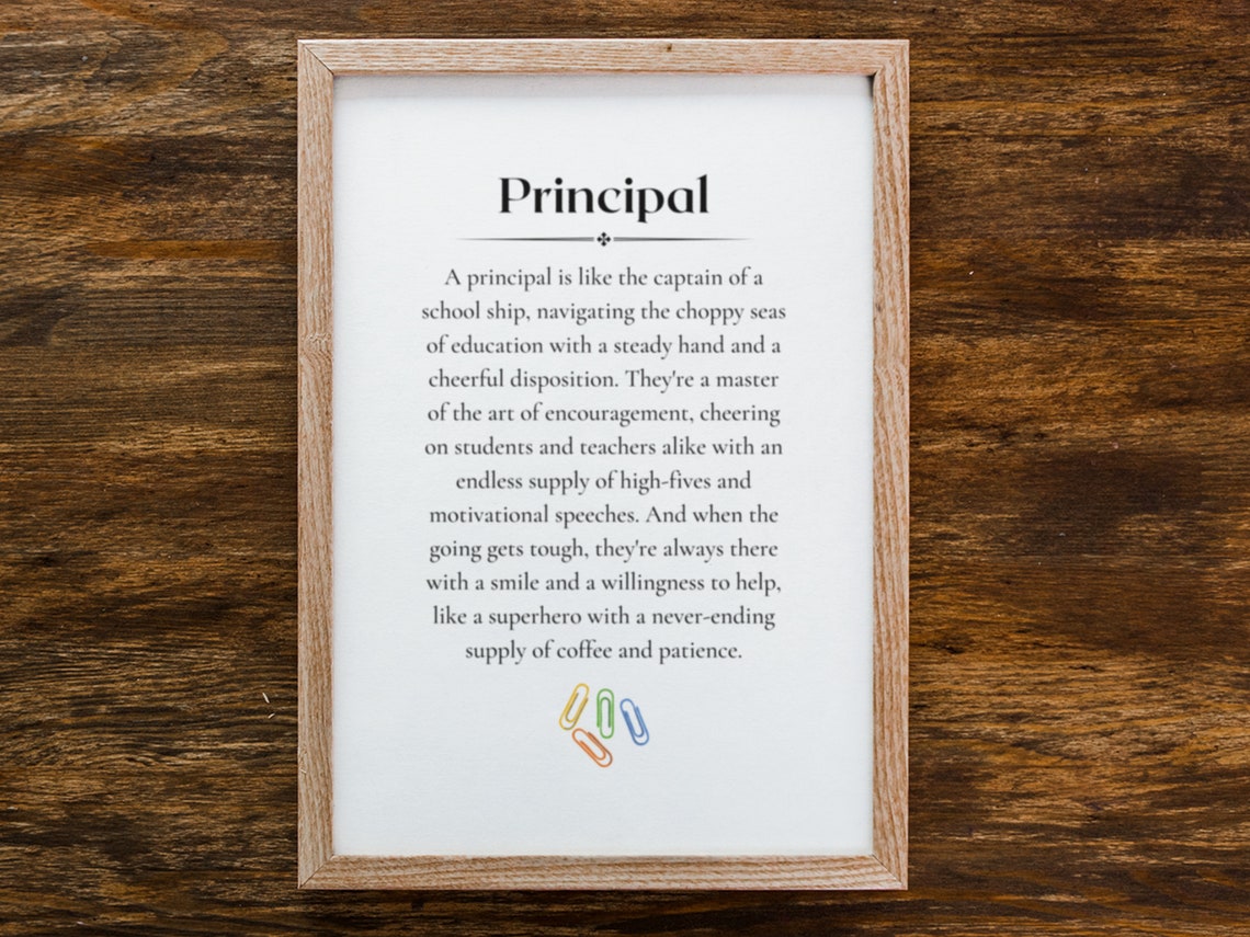 Principal Definition Printable School Principal Print Principal ...