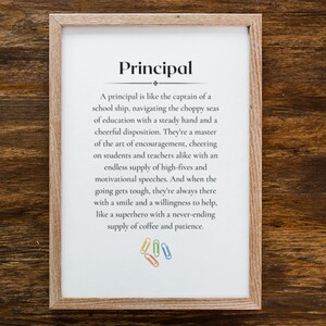 Principal Definition Printable | School Principal Print | Principal ...