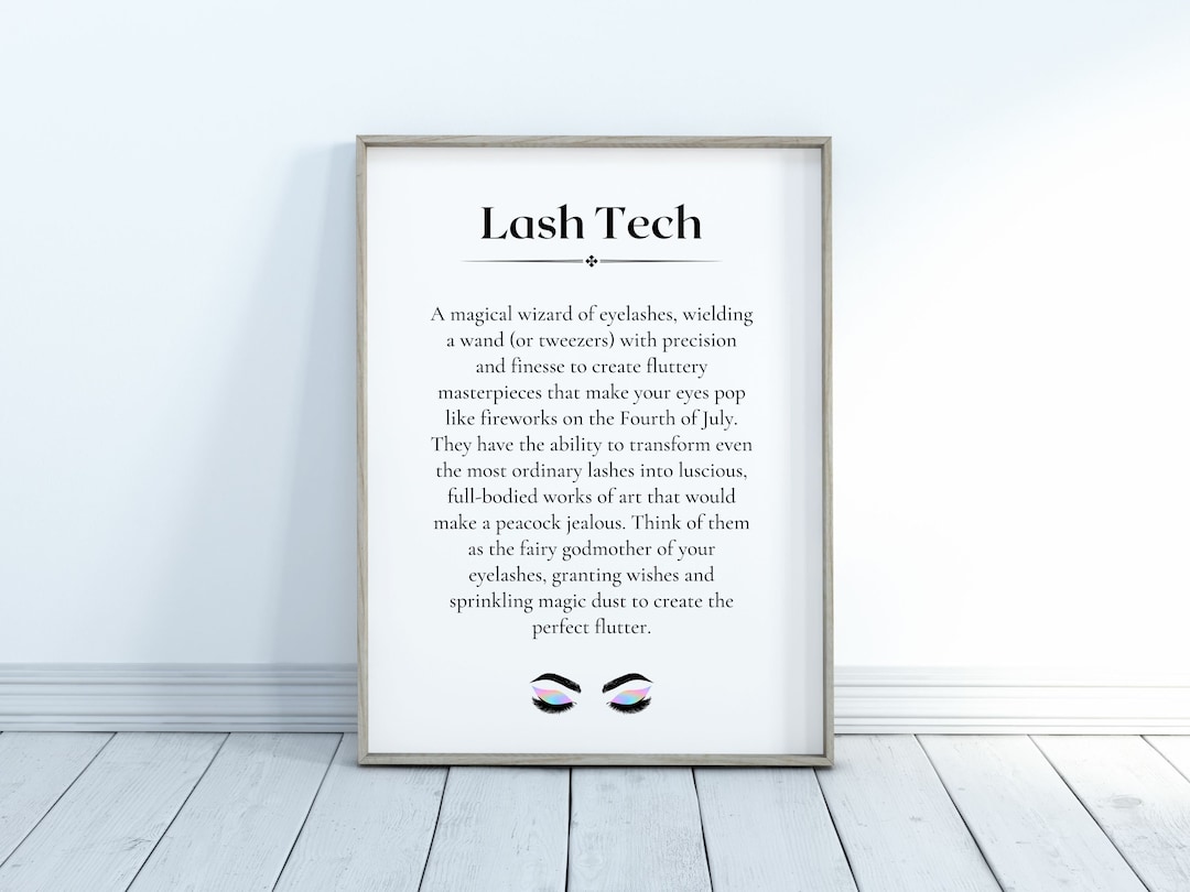 Lash Tech Definition Printable | Eyelash Tech Art | Salon Decor ...