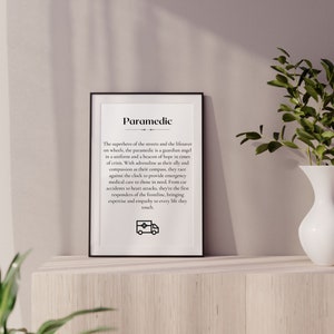 Paramedic Definition Digital Download | EMS Decor | Instant Wall Art ...