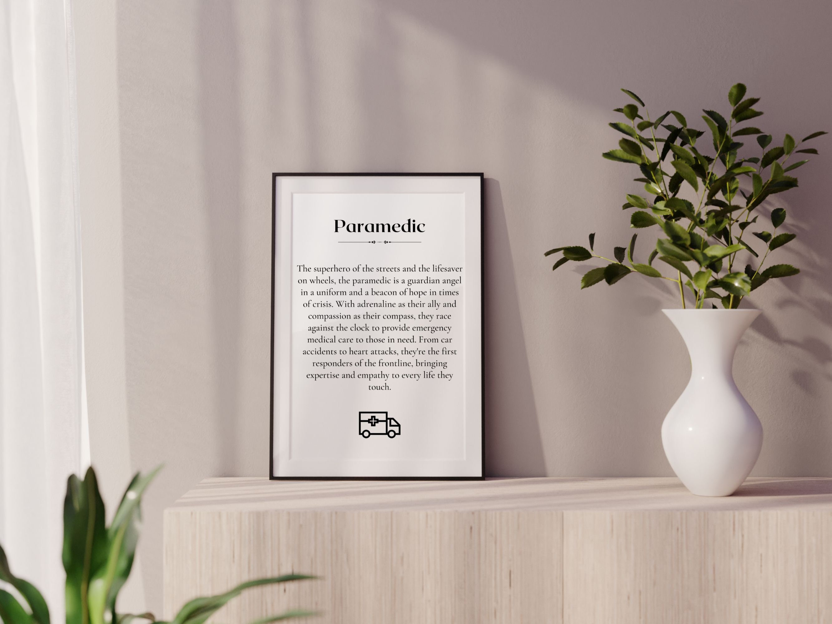 Paramedic Definition Digital Download | EMS Decor | Instant Wall Art ...