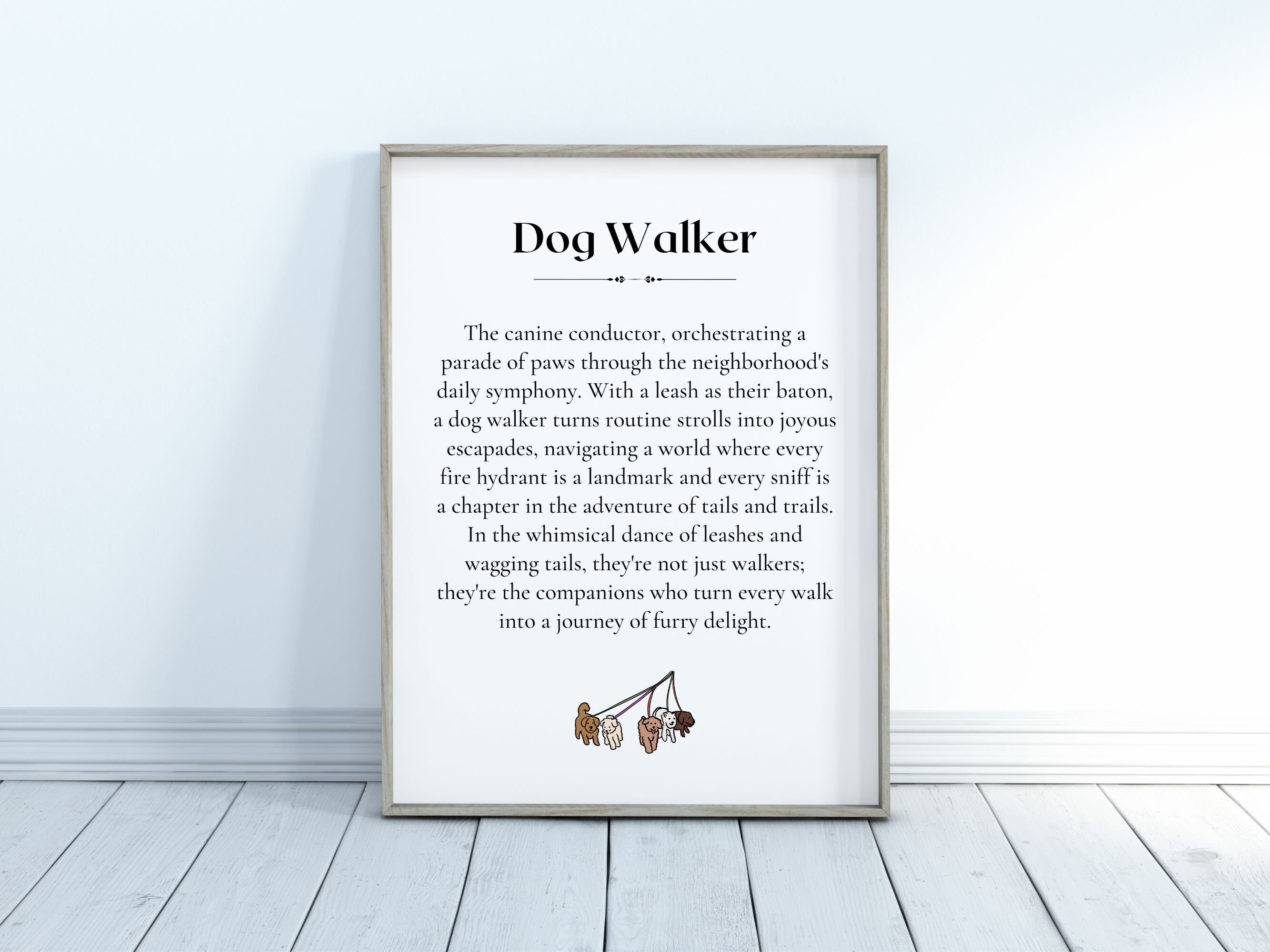 Dog Walker Definition Printable Art, Digital Download for Canine ...