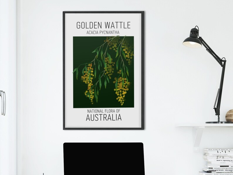 Golden Wattle Australia Printable Wall Art Housewarming Gift National ...