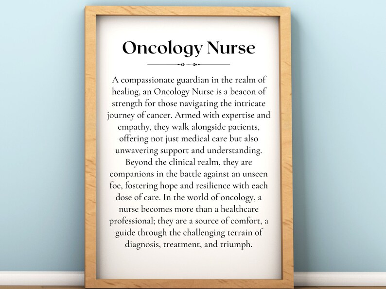 Oncology Nurse Definition Printable Art, Digital Download for Medical ...