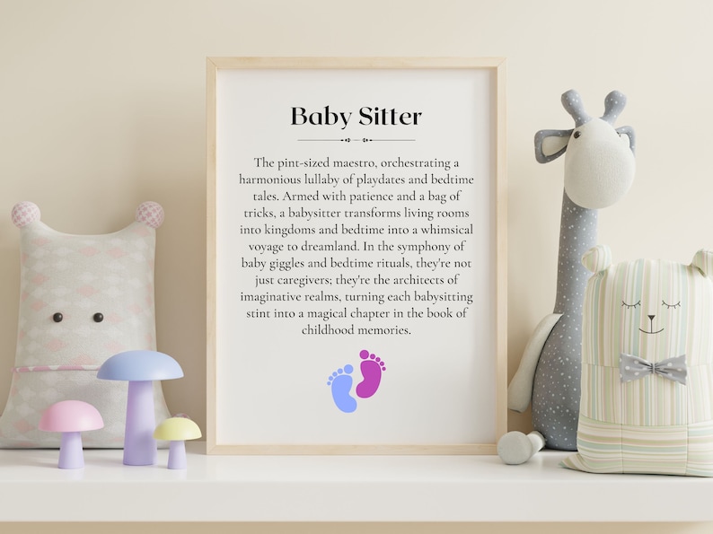 Babysitter Definition Printable Art, Digital Download for Childcare ...