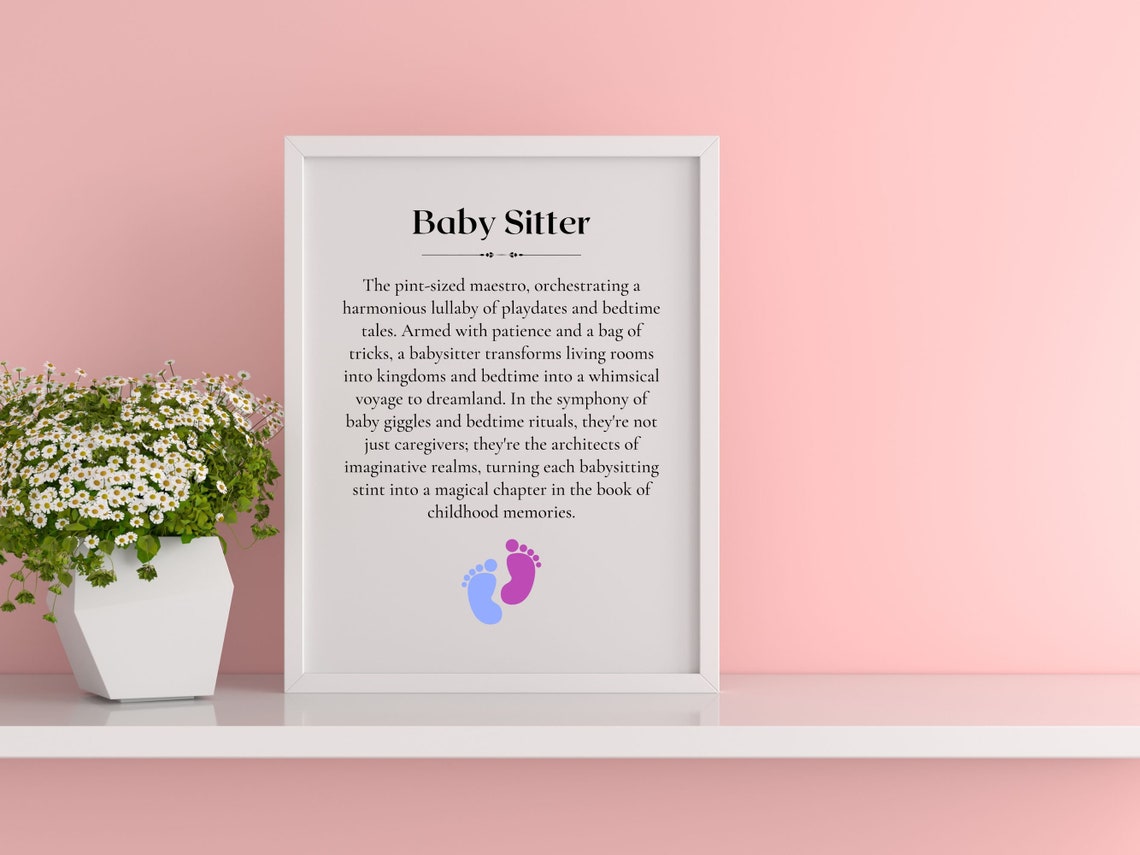 Babysitter Definition Printable Art, Digital Download for Childcare ...