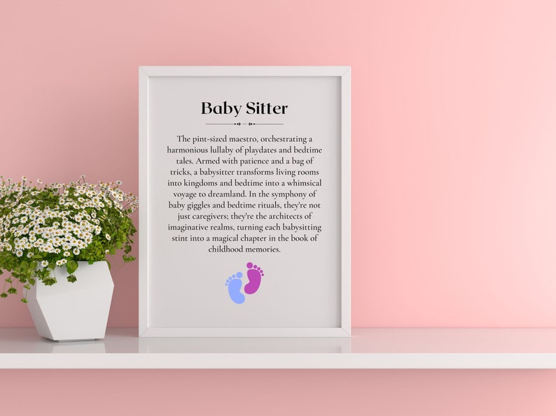 Babysitter Definition Printable Art, Digital Download for Childcare ...