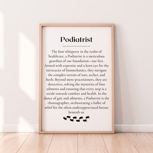Podiatrist Definition Printable Art, Digital Download for Foot Health ...