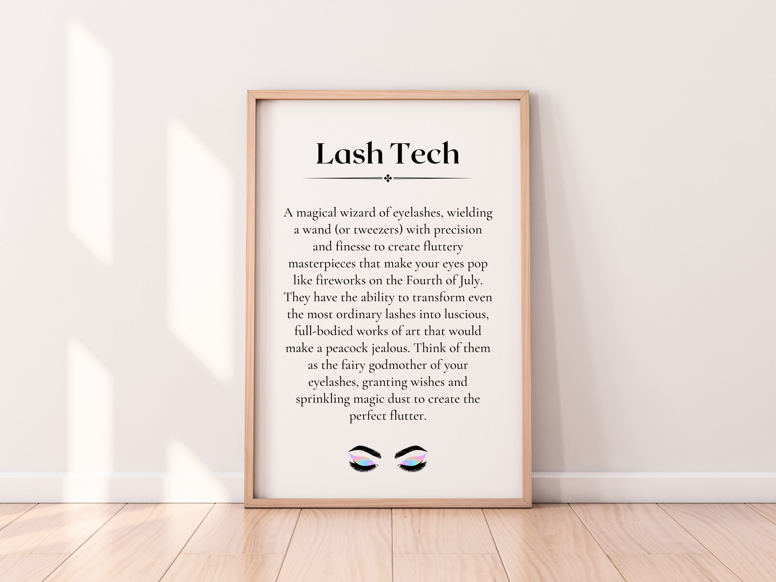 Lash Tech Definition Printable | Eyelash Tech Art | Salon Decor ...