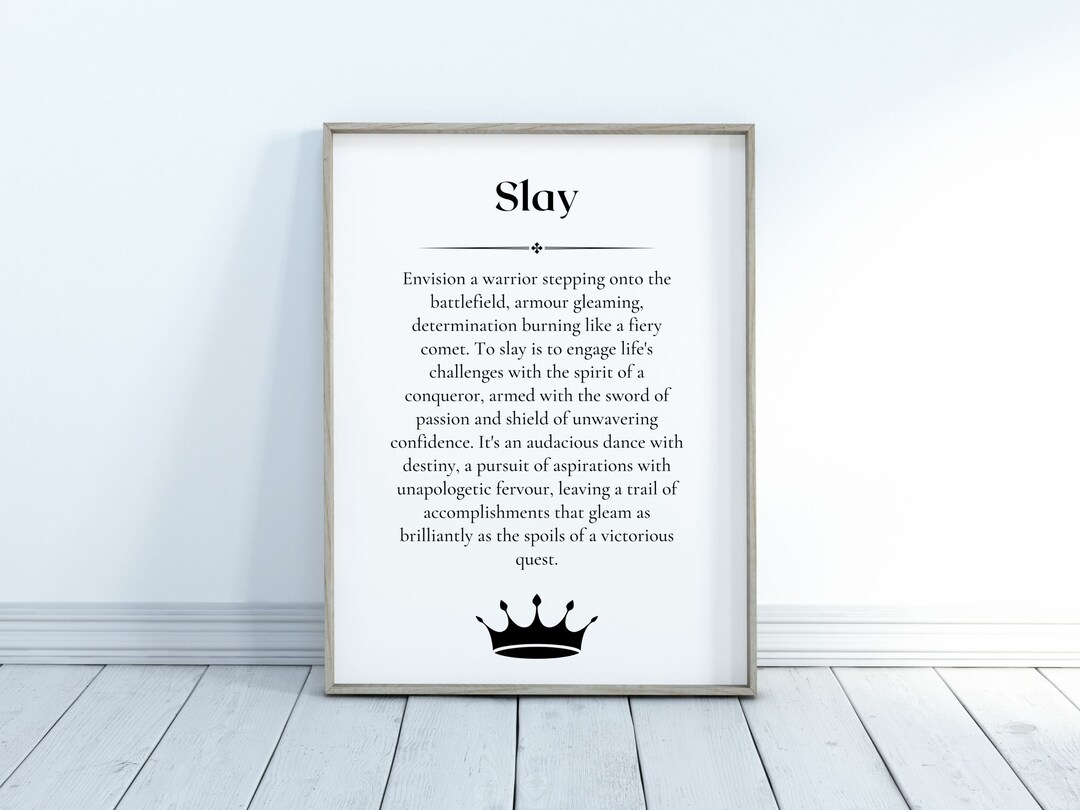 Slay Definition Printable - Empowering Wall Art for Stylish Decor ...