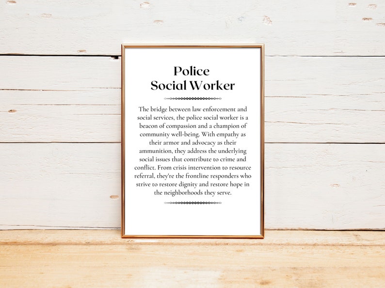 Police Social Worker Definition Printable, Law Enforcement Gift, Office ...
