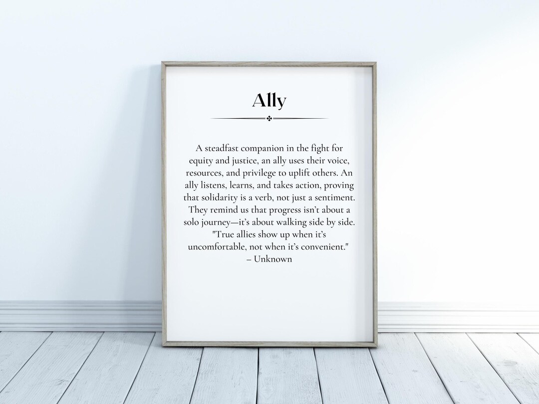 Ally Definition Wall Art, Minimalist Printable Decor, Inspiring Quote ...