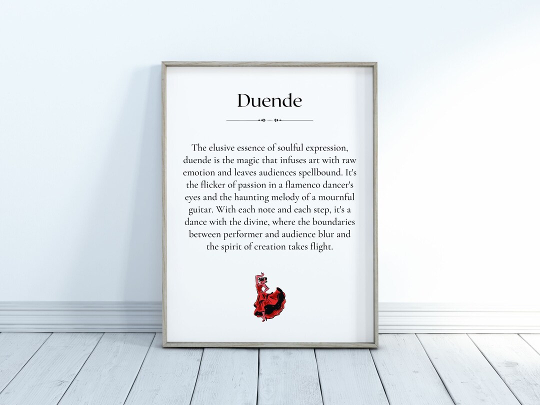 Duende Dance Definition Printable Wall Art, Spanish Dance Decor Digital ...