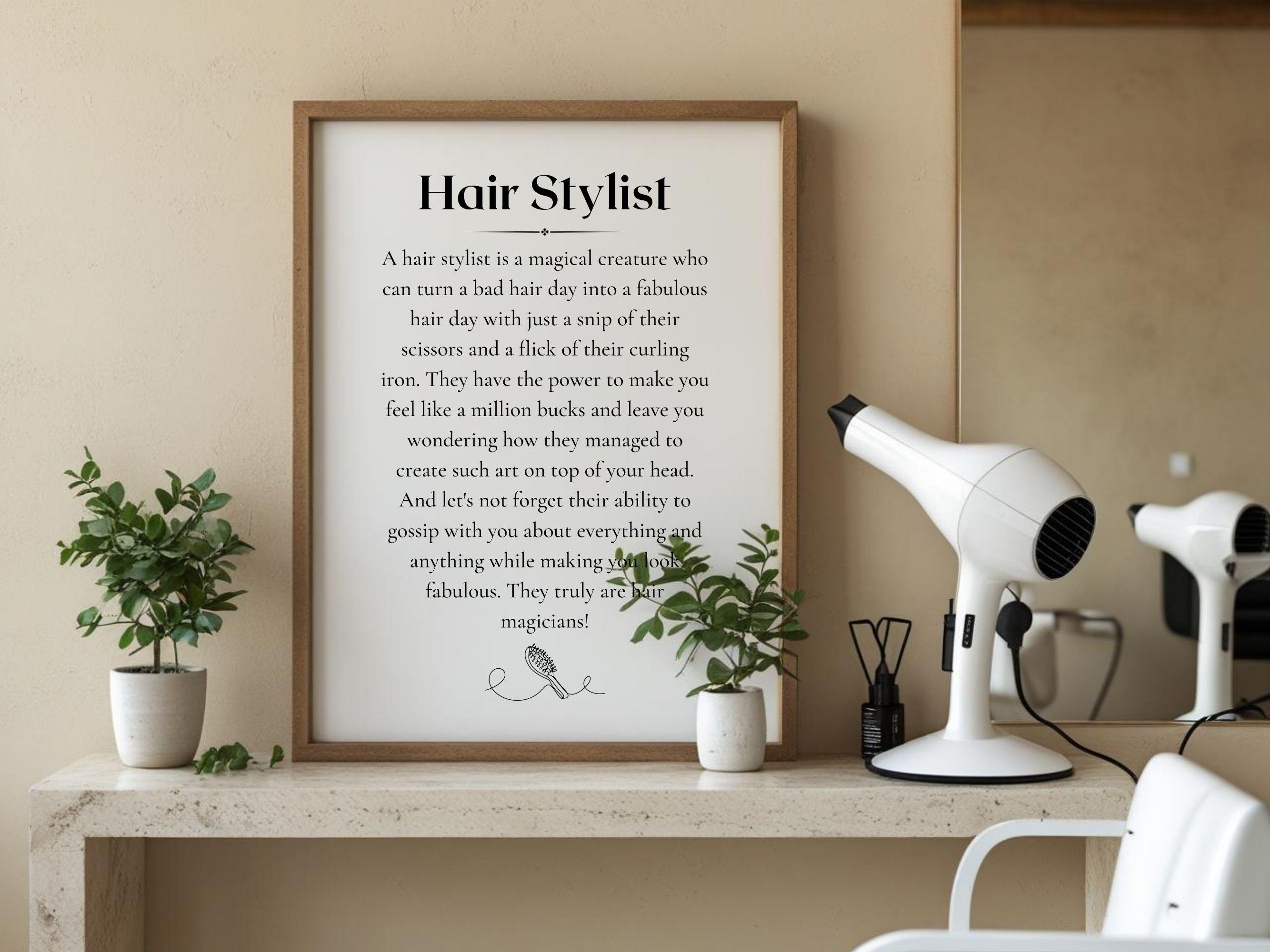 Hair Stylist Definition Print, Hairdresser Gift for Women, Cosmetology ...