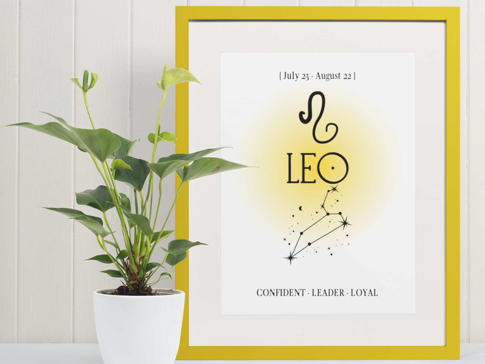 Leo Zodiac Sign Printable Art Perfect Birthday Gift for July - Etsy
