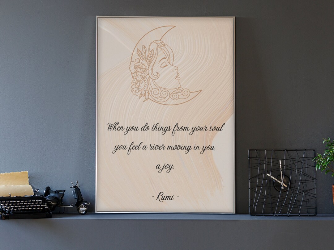Soulful Serenity Rumi Quote Printable Wall Art | Neutral Colours Room ...