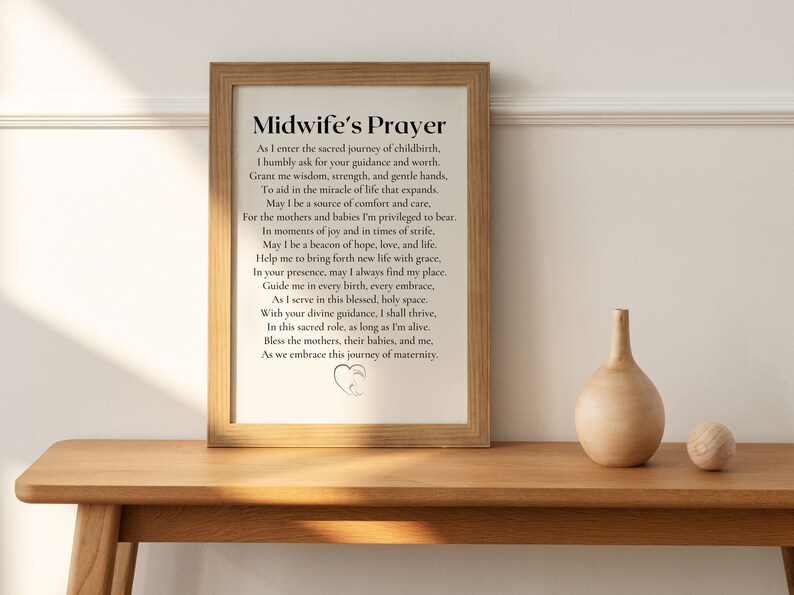 Heartfelt Midwife's Prayer Printable - Unique Digital Download for Home ...