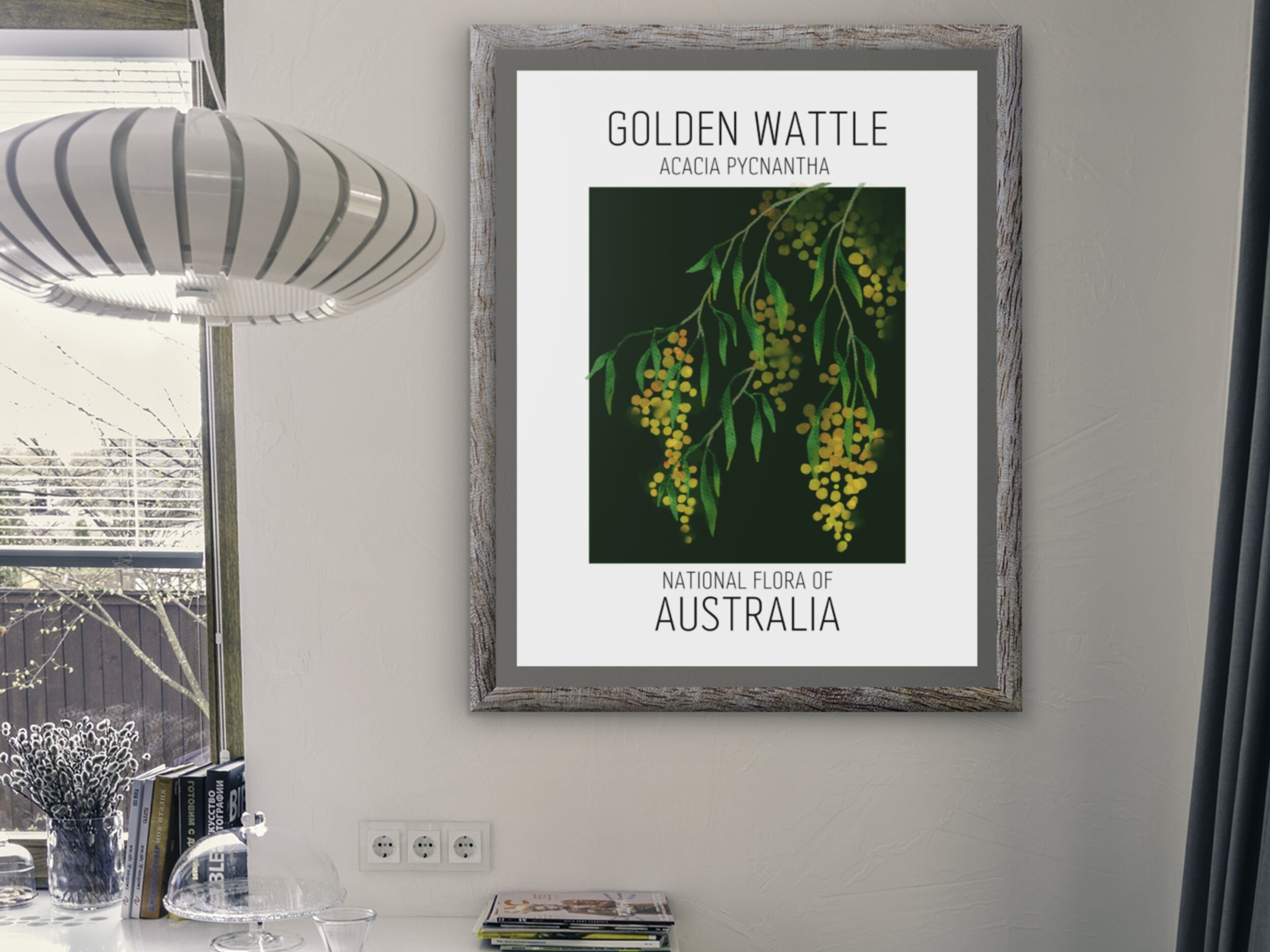 Golden Wattle Australia Printable Wall Art Housewarming Gift National ...