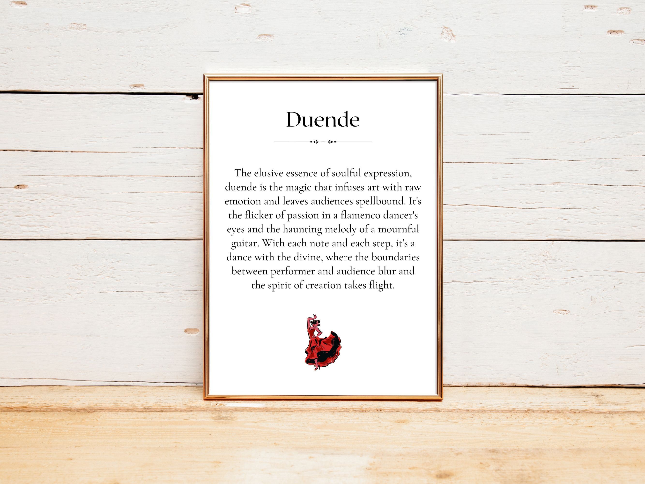 Duende Dance Definition Printable Wall Art, Spanish Dance Decor Digital ...