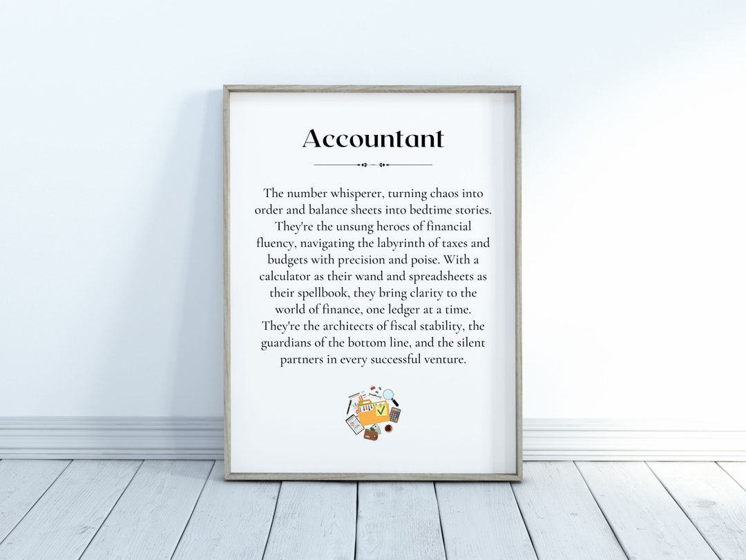 Accountant Definition Printable Wall Art - Office Decor Gift for ...